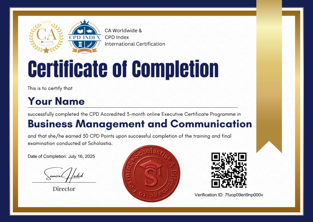 Executive Certificate Programme in Business Management & Communication ...